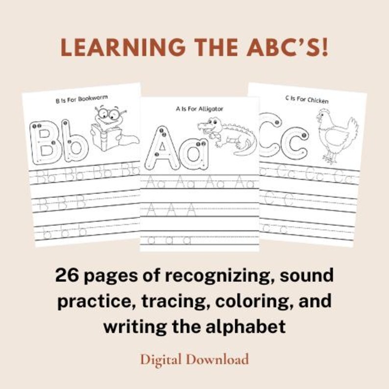 ABC Writing + Tracing Worksheets, Alphabet Tracing, Preschool Worksheet ...