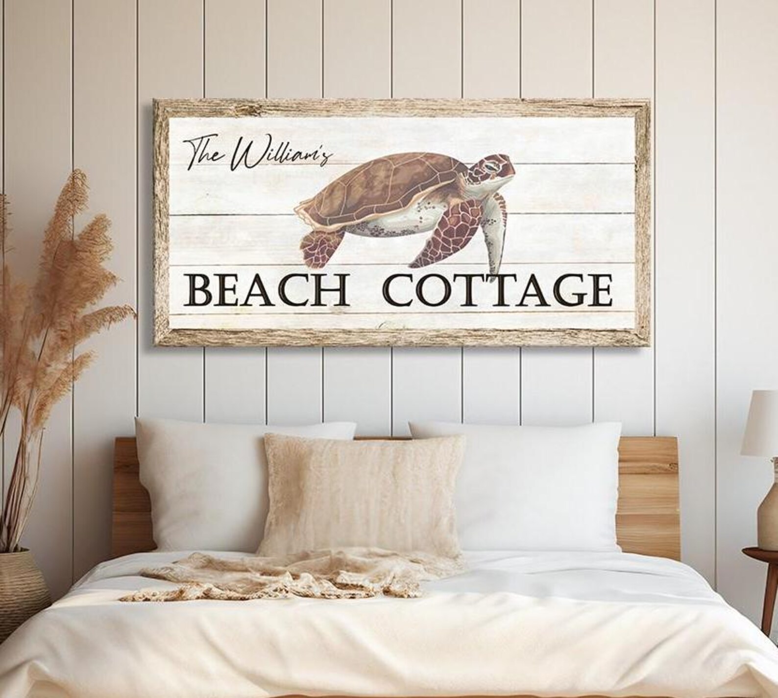 Custom Beach Cottage Canvas Sign, Personalized Beach Cottage Sign With ...