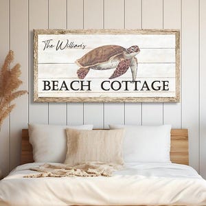Custom Beach Cottage Canvas Sign, Personalized Beach Cottage Sign With ...