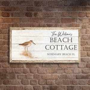 Custom Beach Cottage Canvas Sign Personalized Beach Cottage Sign With a ...