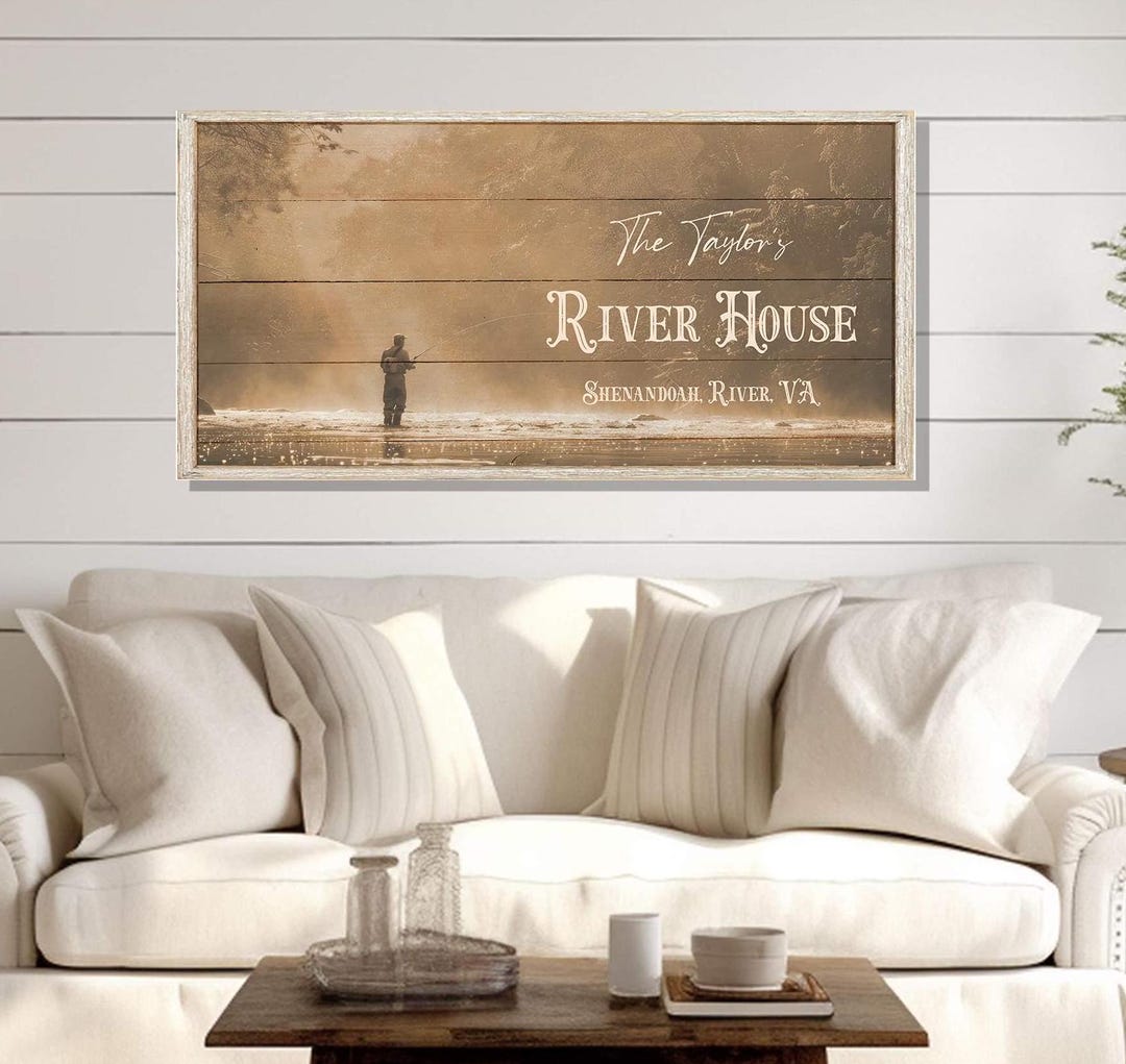 Custom River House Canvas Sign Personalized River House Sign With ...