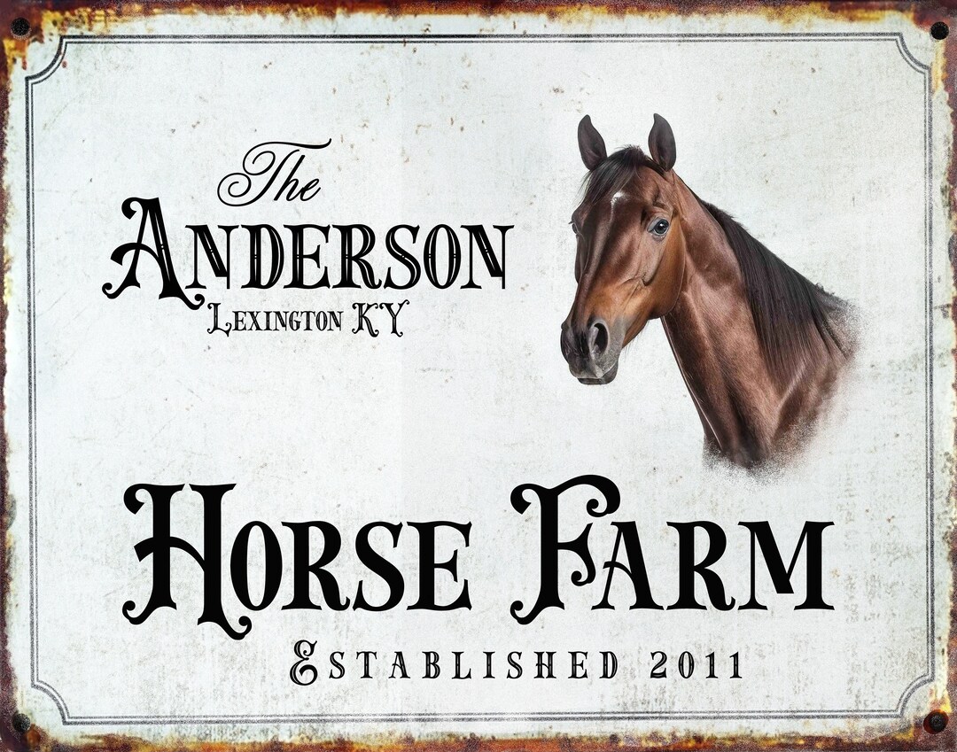 Horse Farm Sign, Personalized Horse Farm Wall Decor Canvas, Country ...