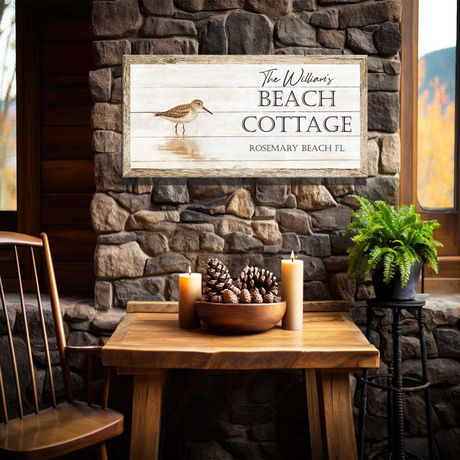 Custom Seaside Cottage Canvas Sign Personalized Seaside Cottage Sign ...