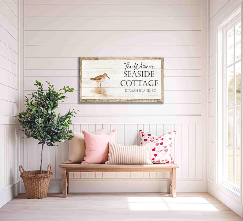 Custom Seaside Cottage Canvas Sign Personalized Seaside Cottage Sign ...