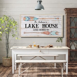 Custom Lake House Canvas Sign Personalized Lakehouse Sign Lake House ...