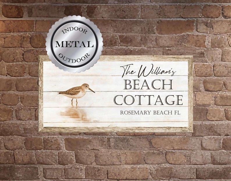 Custom Beach Cottage Metal Sign Personalized Beach Cottage Aluminum ...