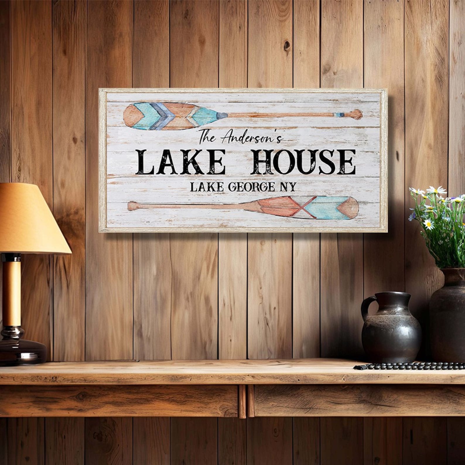 Custom Lake House Canvas Sign Personalized Lakehouse Sign Lake House ...