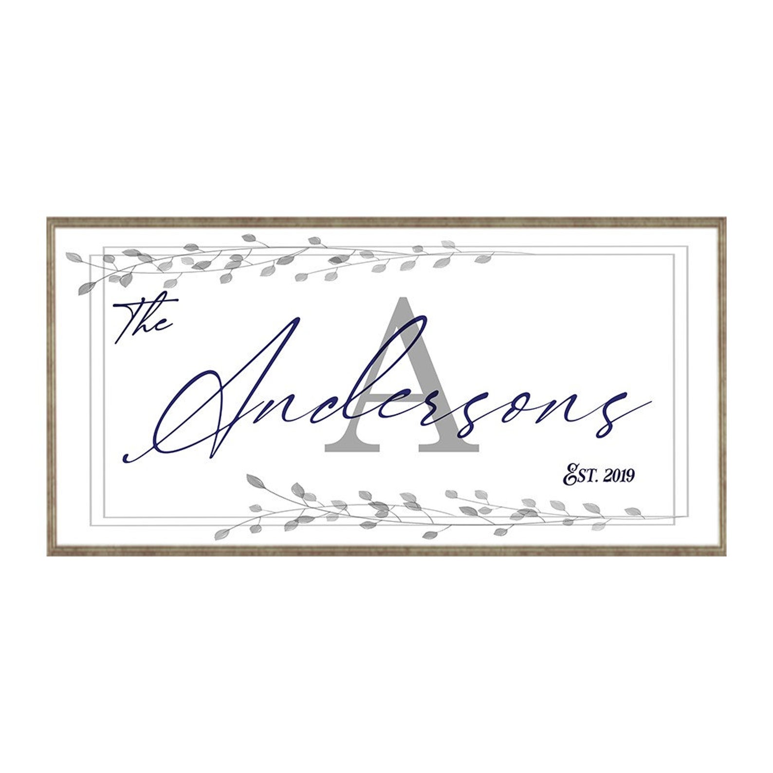 Monogram Family Name Sign, Personalized Family Name Sign, Housewarming ...