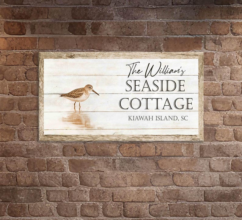 Custom Seaside Cottage Canvas Sign Personalized Seaside Cottage Sign ...
