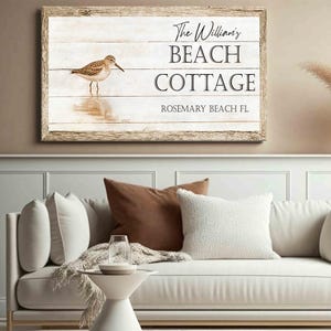 Custom Beach Cottage Canvas Sign Personalized Beach Cottage Sign With a ...