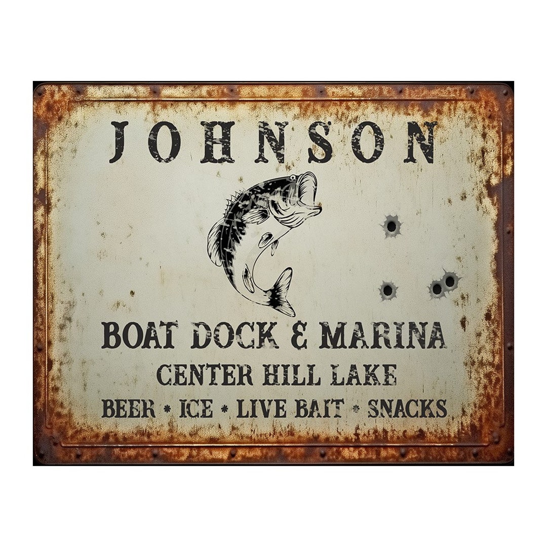 Custom Boat Dock & Marina Sign Personalized Lakehouse Cabin Sign Wall ...