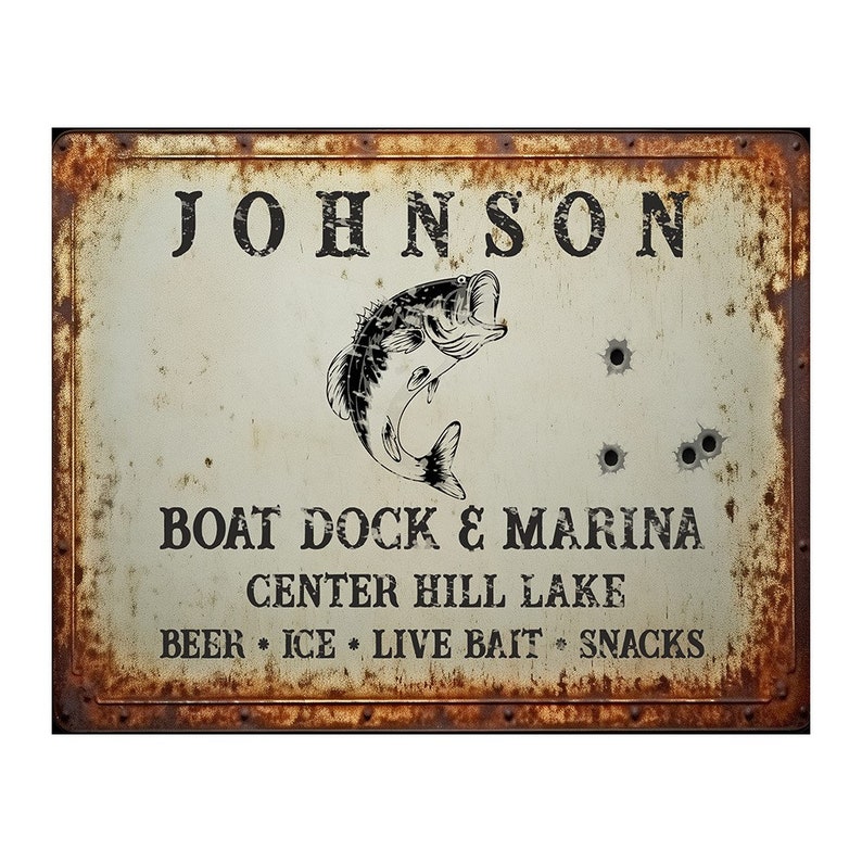 Custom Boat Dock & Marina Sign Personalized Lakehouse Cabin Sign Wall ...