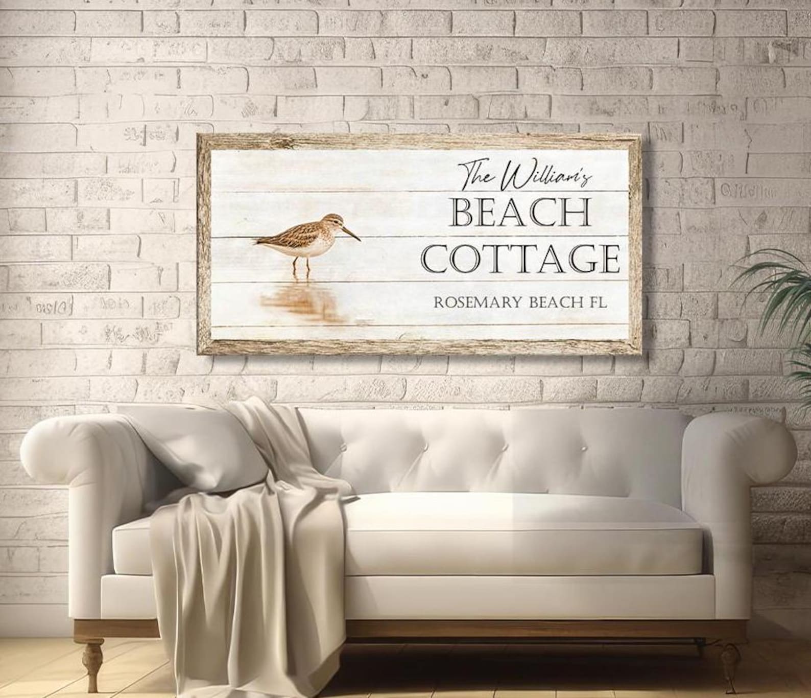 Custom Beach Cottage Canvas Sign Personalized Beach Cottage Sign With a ...