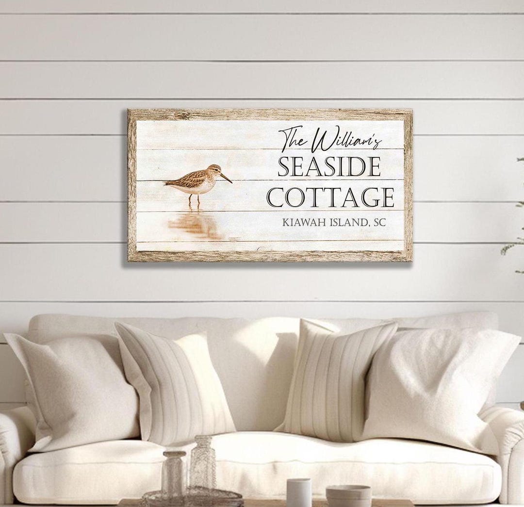 Custom Seaside Cottage Canvas Sign Personalized Seaside Cottage Sign ...
