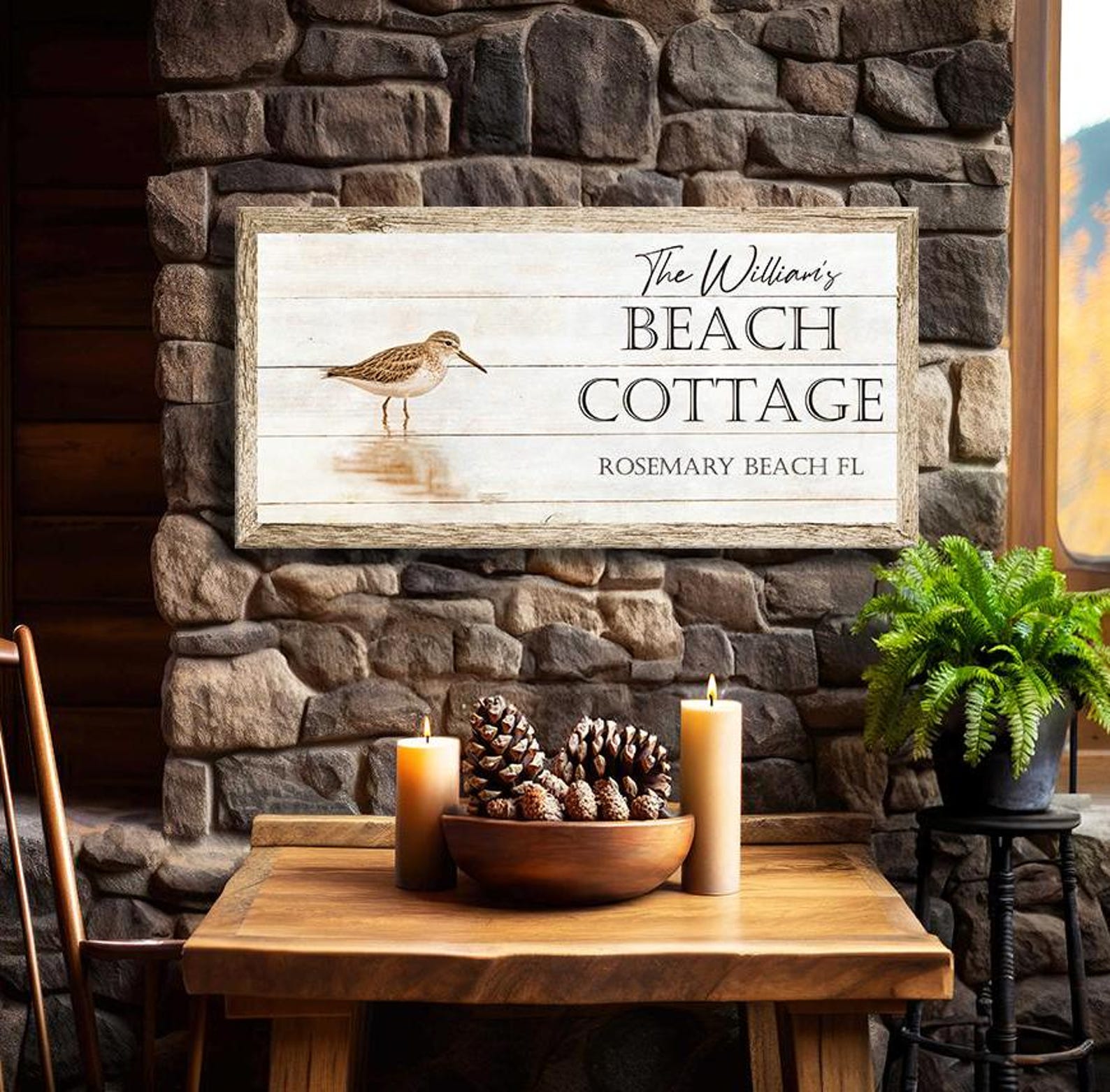Custom Beach Cottage Canvas Sign Personalized Beach Cottage Sign With a ...