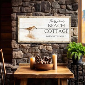 Custom Beach Cottage Canvas Sign Personalized Beach Cottage Sign With a ...