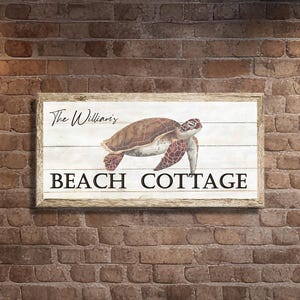 Custom Beach Cottage Canvas Sign, Personalized Beach Cottage Sign With ...