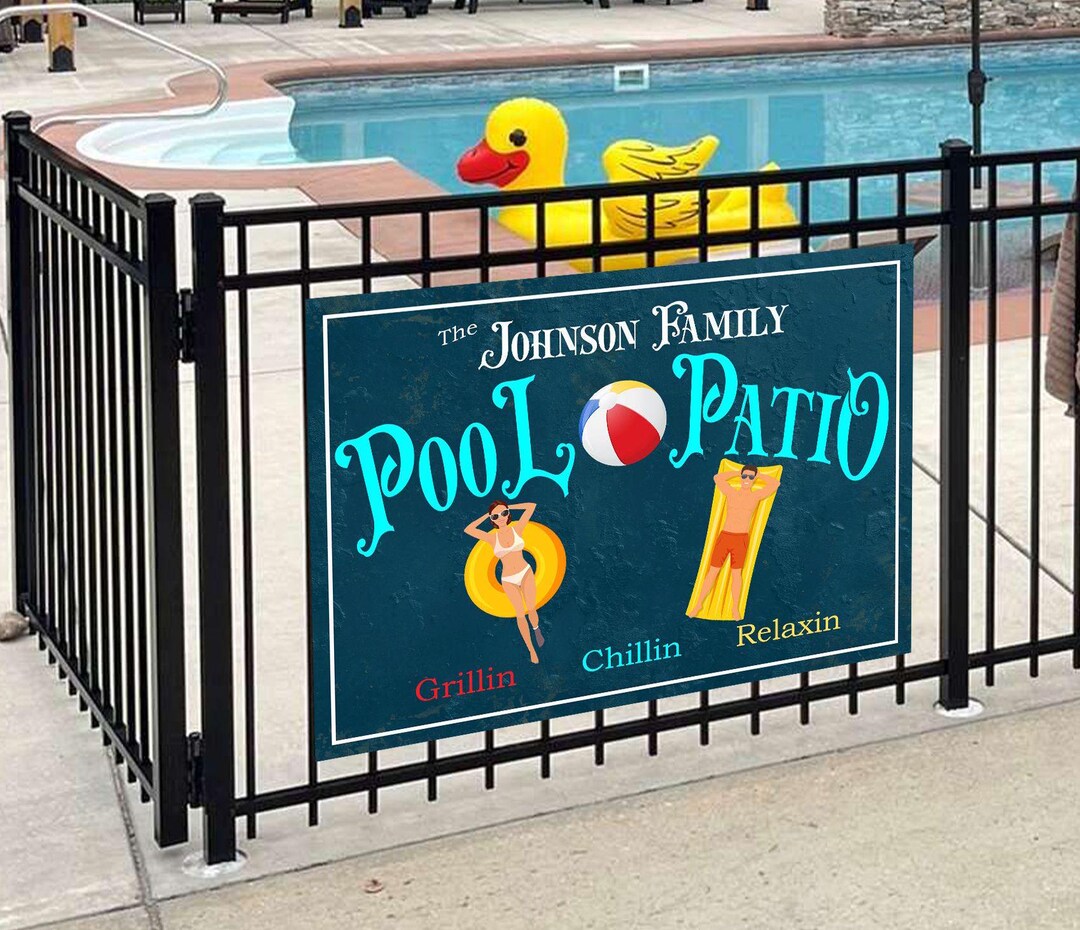 Custom Pool Sign Personalized Pool Metal Sign Indoor Outdoor Aluminum ...