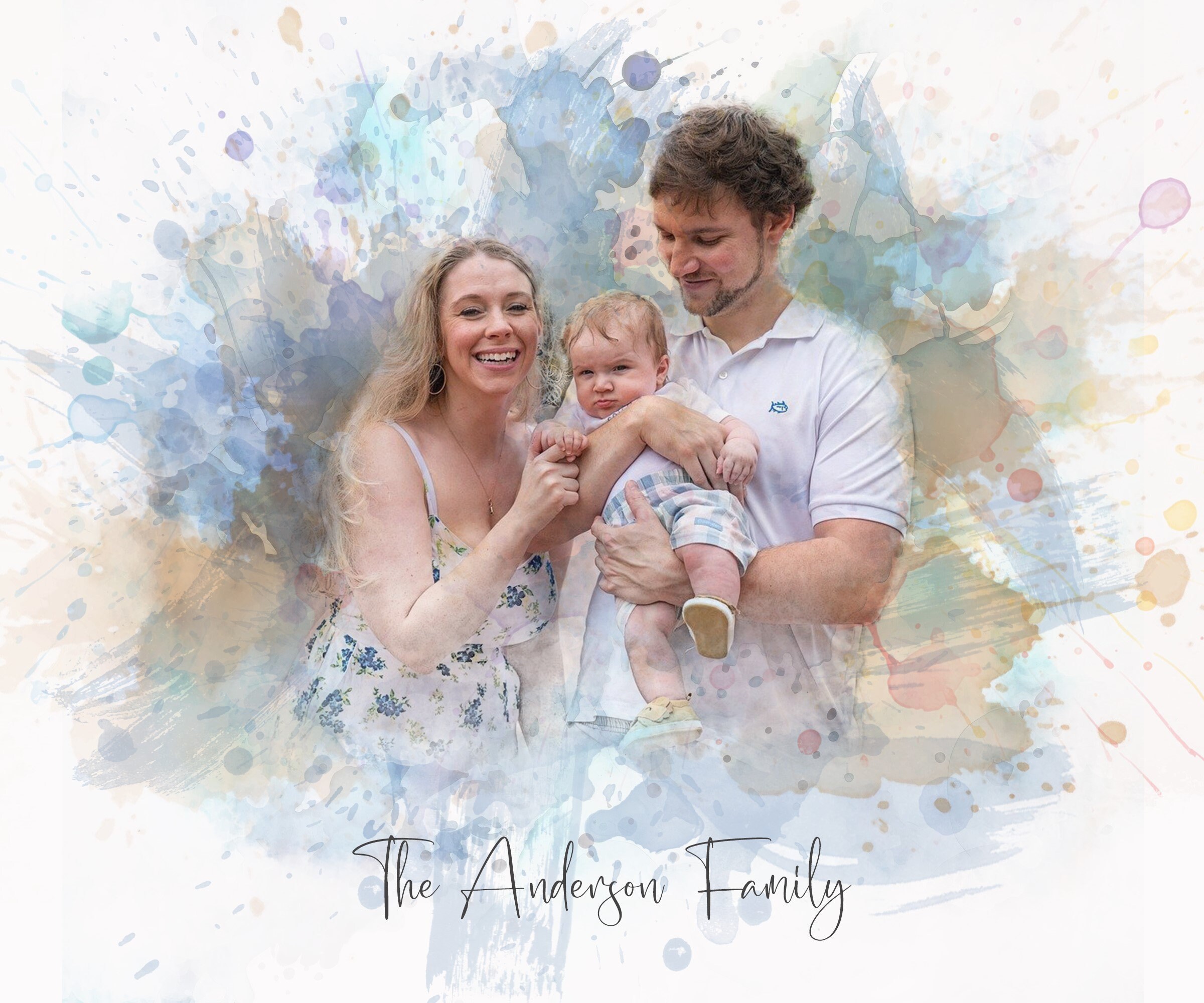 Watercolor Family Portrait From Photo, Family Portrait Gift, Family ...