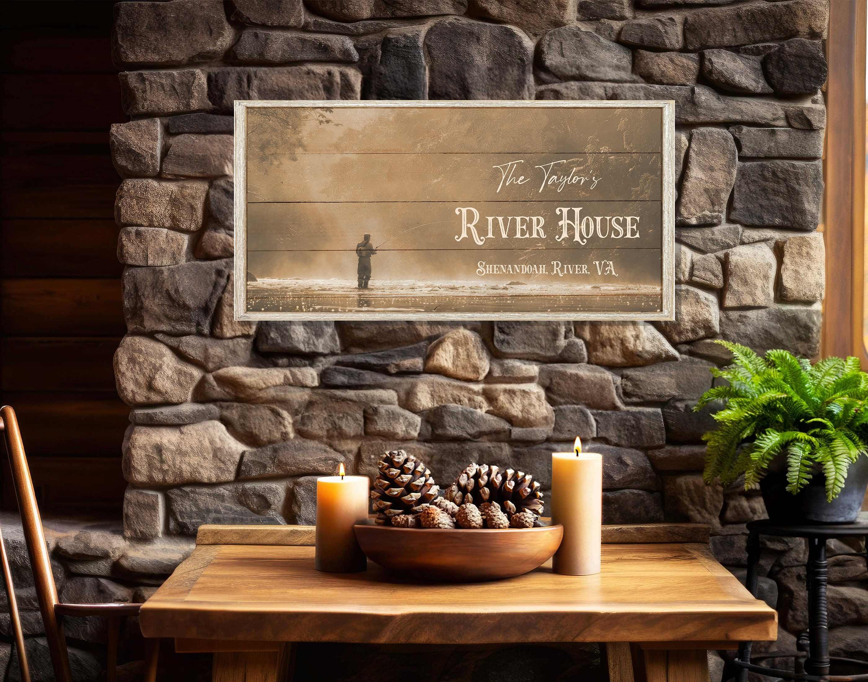 Custom River House Canvas Sign Personalized River House Sign With ...