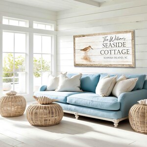 Custom Seaside Cottage Canvas Sign Personalized Seaside Cottage Sign ...