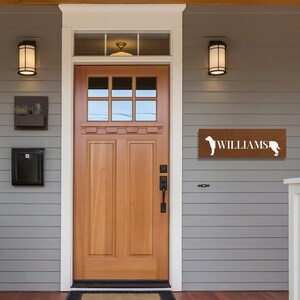 Custom Front Door Name Sign Personalized Metal Name Sign With Dog ...