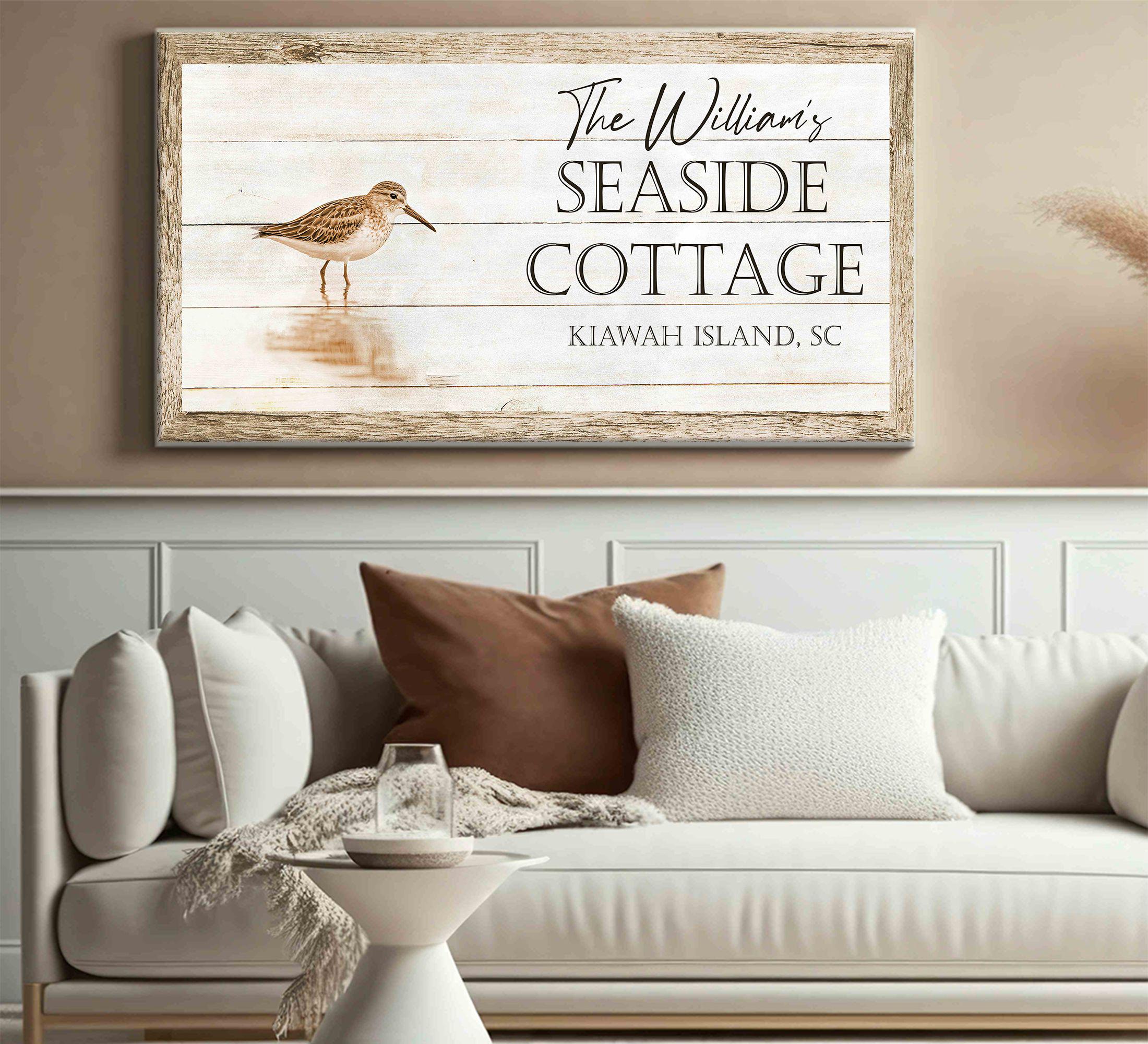 Custom Seaside Cottage Canvas Sign Personalized Seaside Cottage Sign ...