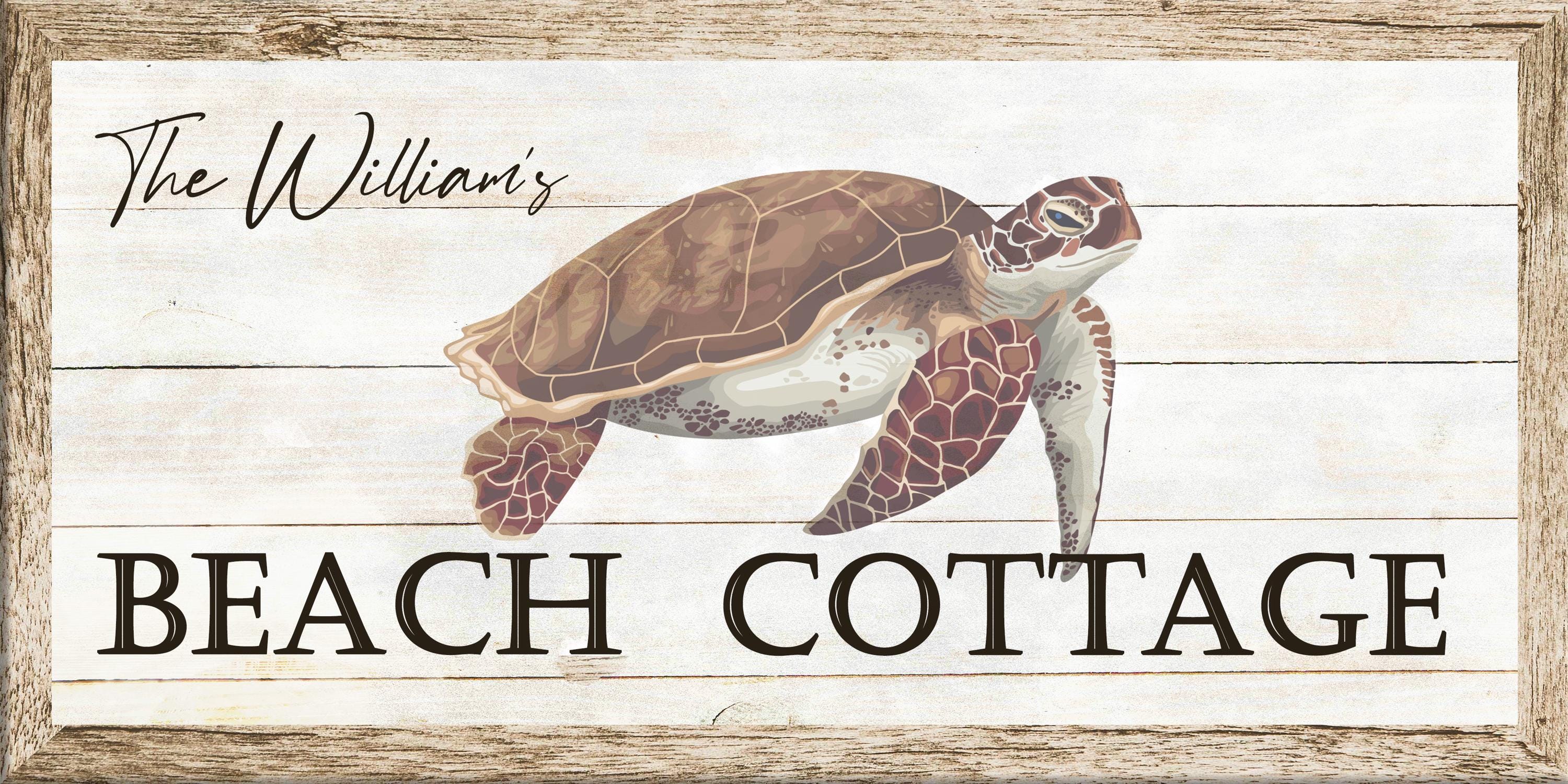 Custom Beach Cottage Canvas Sign, Personalized Beach Cottage Sign With ...