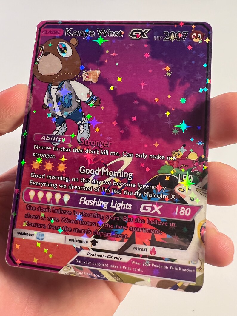 Kanye West YE graduation Pokémon Style GX Card - Etsy