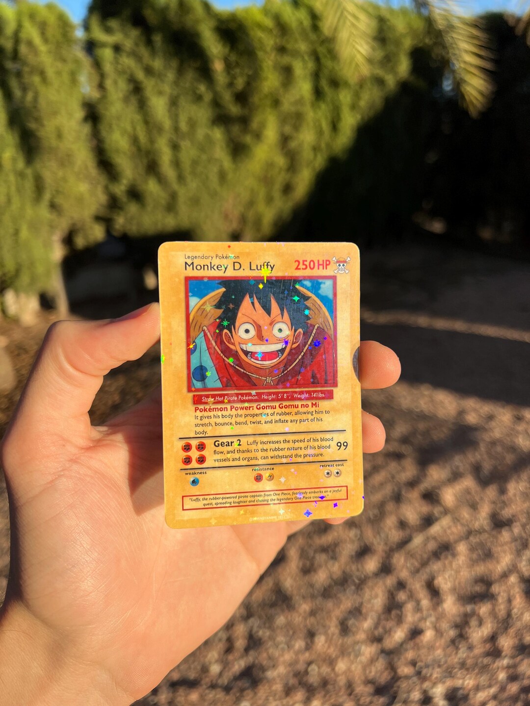 Custom Pokémon Anime Legendary Card Inspired in Luffy One Piece - Etsy