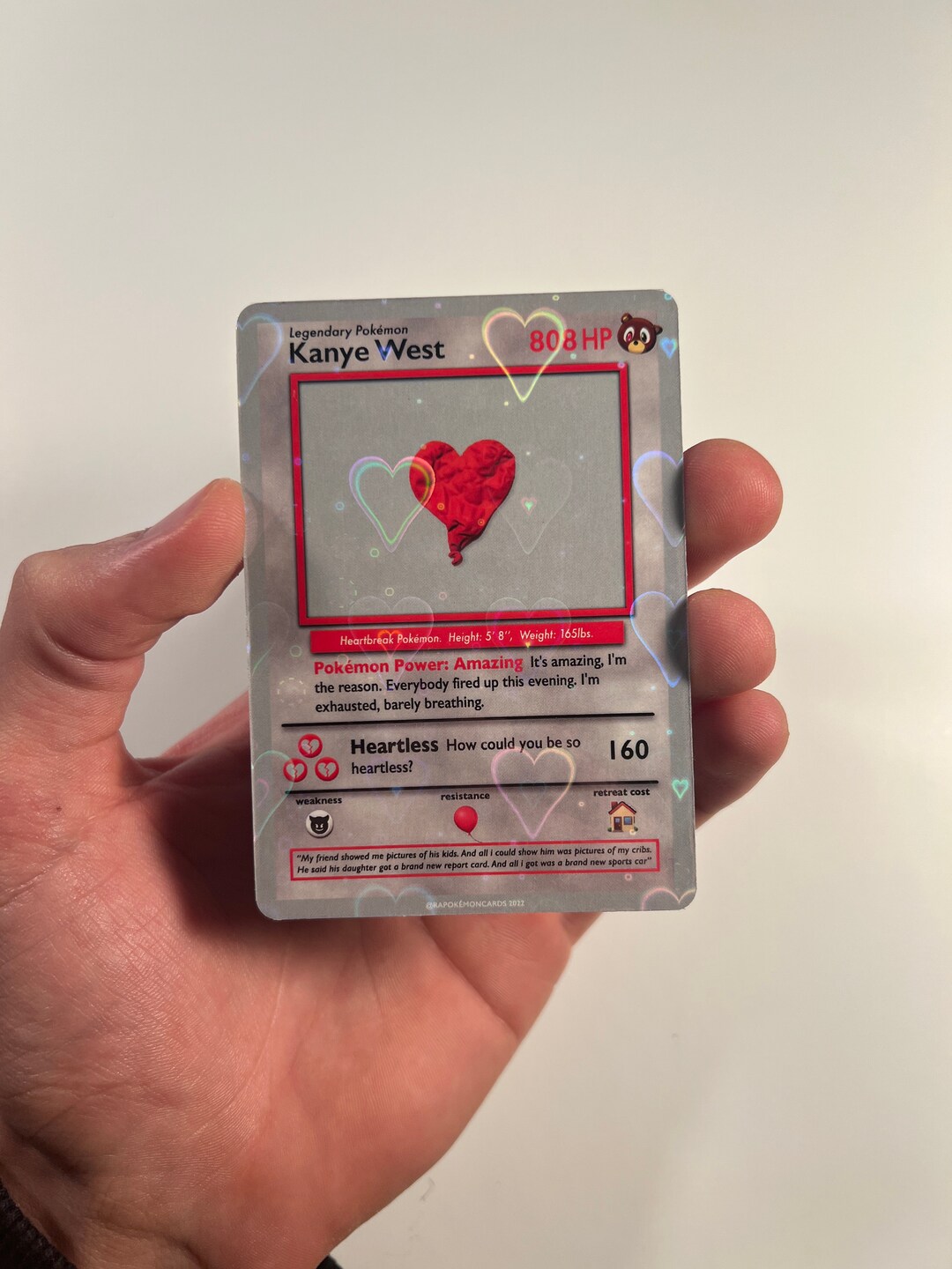 Kanye West YE 808s & Heartbreak Pokémon Style OG Card - Etsy