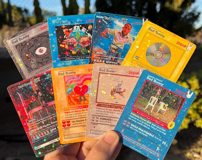 Bad Bunny "full Discography" Pokémon Style Cards - Etsy