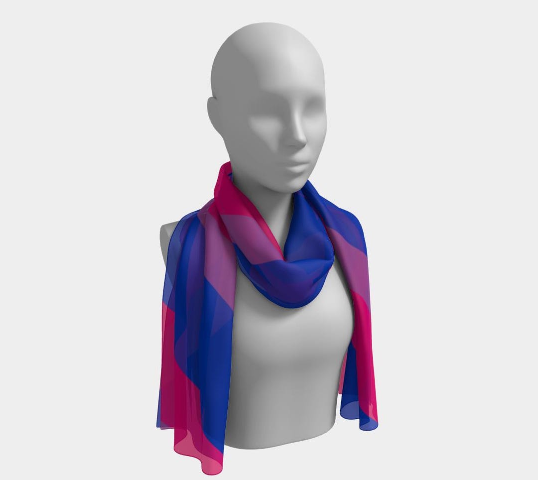 Silk Scarf: Bisexual Pride Colors - Lightweight, Hand-sewn Finish, USA ...