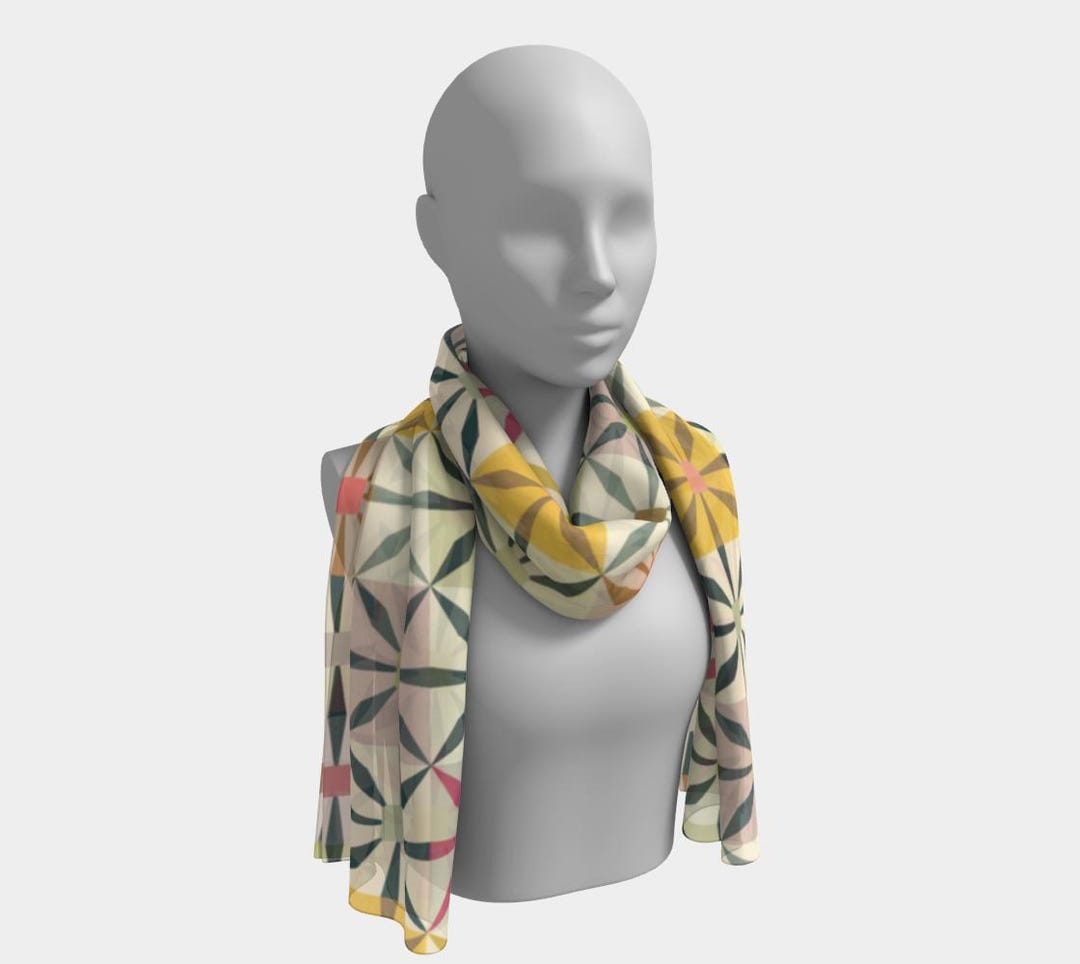 Art Deco Silk Scarf: Modern Quilt Pattern - Two Sizes, Multiple Fabric ...