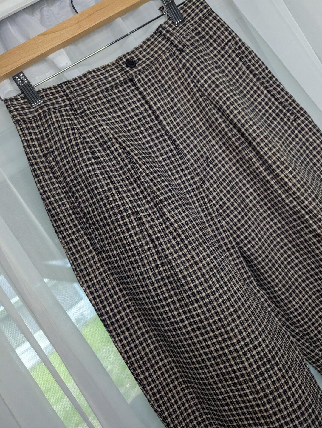Relay Classics Pleated Cotton/linen Plaid Pants 5/6 VINTAGE - Etsy