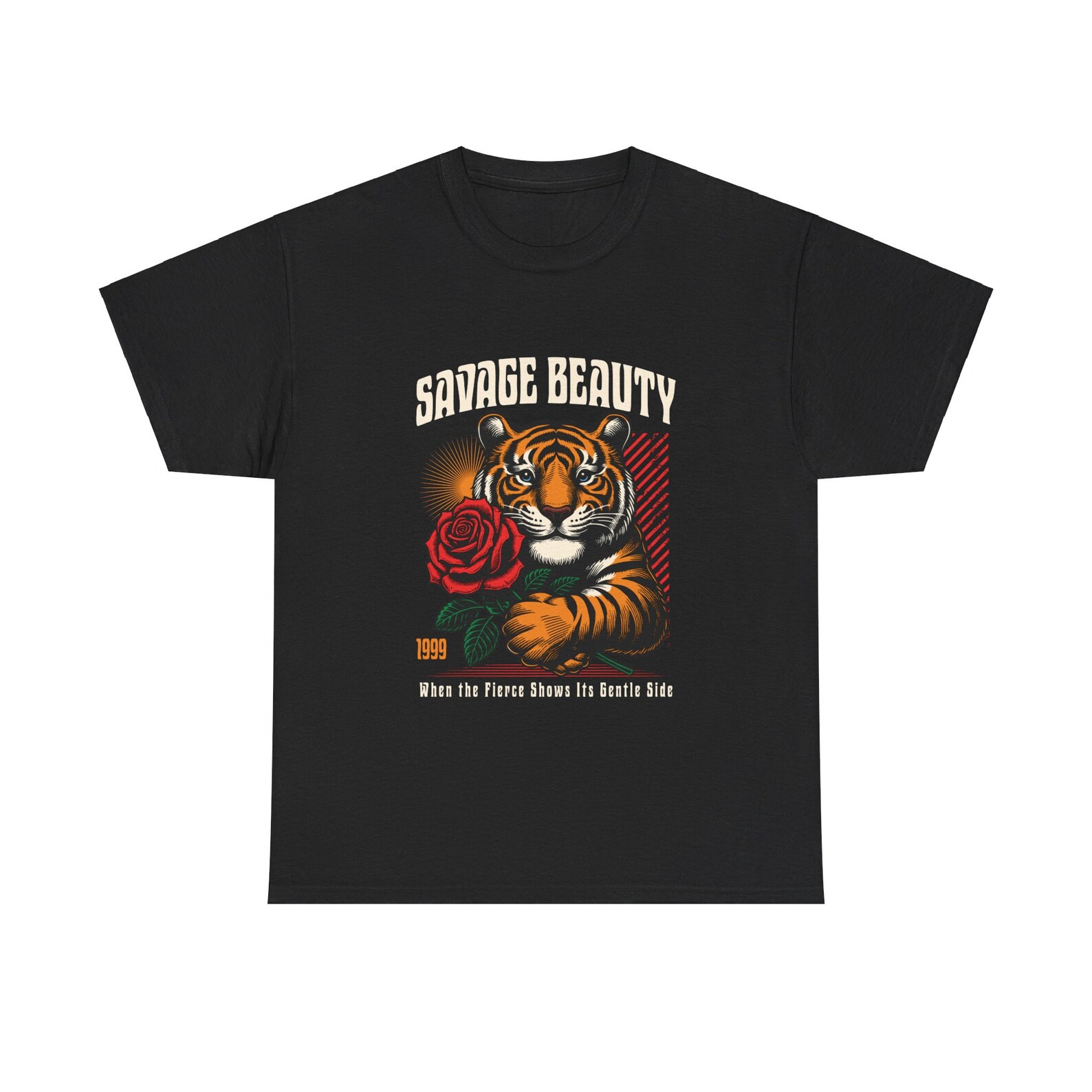Savage Beauty Tiger Shirt, Fierce Tiger Graphic Tee, Wild Tiger Graphic ...