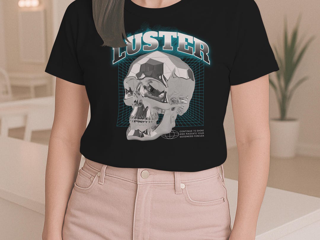 Luxe Metallic Detail Tee, Luster Tee, Elegant Metallic Foil Graphic T-shirt for Stylish ...