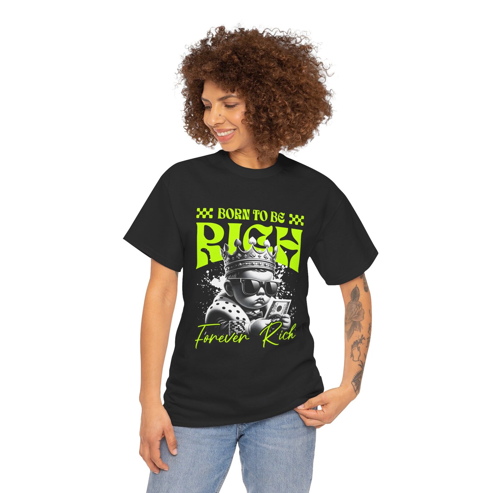 Born to Be Rich" T-shirt, Motivational Wealth Tee, Ambitious Graphic ...