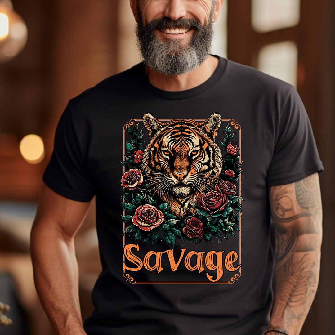 Savage Shirt, Roaring Tiger Shirt, Majestic Creature Tee, Wild Animal ...