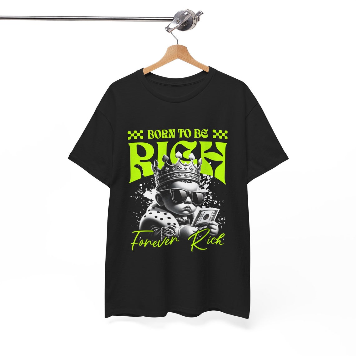 Born to Be Rich" T-shirt, Motivational Wealth Tee, Ambitious Graphic ...