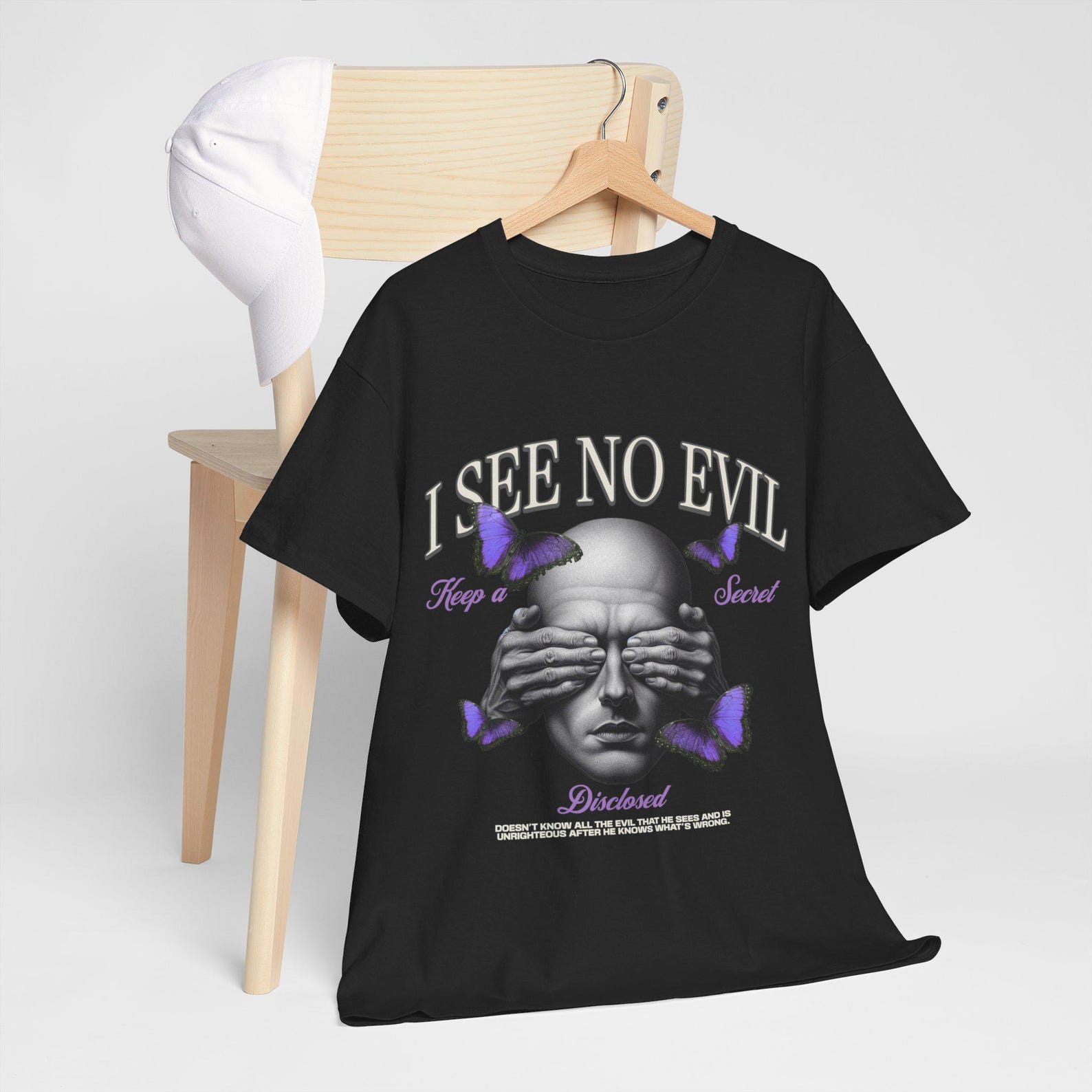 I See No Evil Graphic T-shirt, Bold "i See No Evil" Design Tee ...