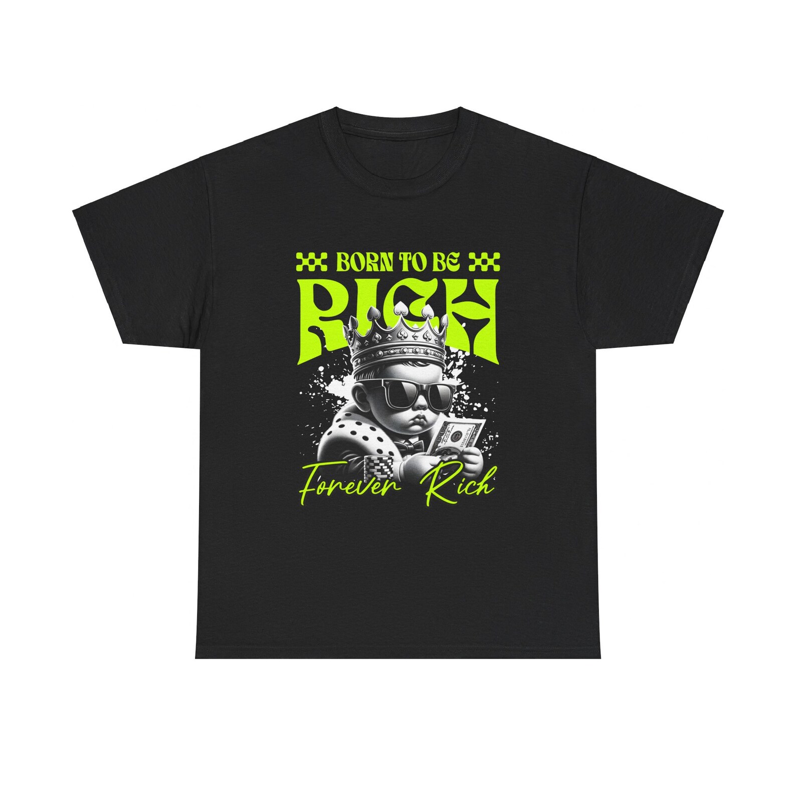 Born to Be Rich" T-shirt, Motivational Wealth Tee, Ambitious Graphic ...