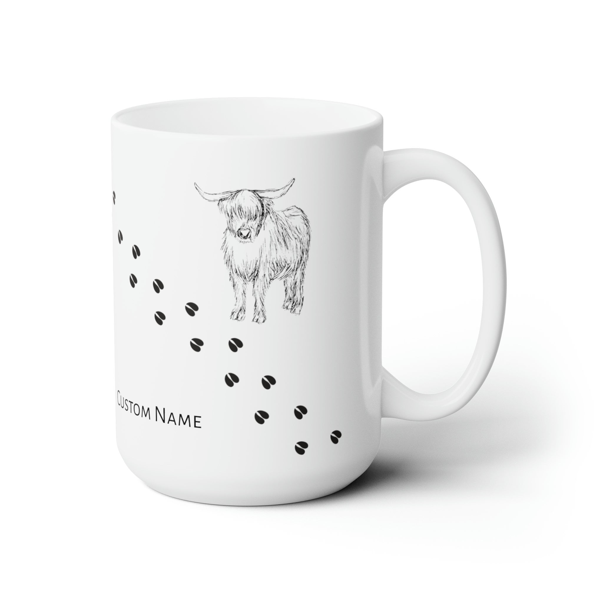 Highland Cow Mug, 15 Oz Custom Mug, Mug Gift, Christmas Gift, Cow Print ...