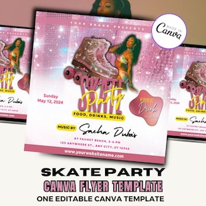 Skate Party Flyer Template / Party Flyer / Club Flyer / Canva Flyer ...