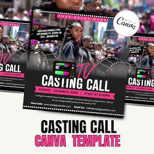 Casting Call TV AUDITION Flyer Canva Template / Casting Call / Audition ...
