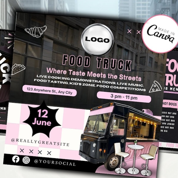 Shaved Ice Menu Template / Snow Cone Menu Template / Food Menu / Canva ...