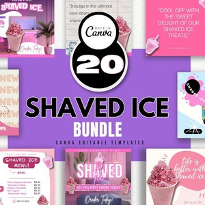 Shaved Ice Menu Template / Snow Cone Menu Template / Food Menu / Canva ...