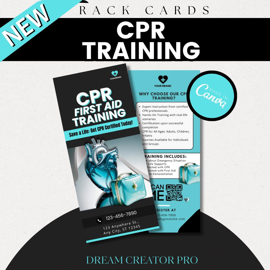 CPR Rack Card Canva TEMPLATE / DIY Medical Service Flyer/ First Aid ...