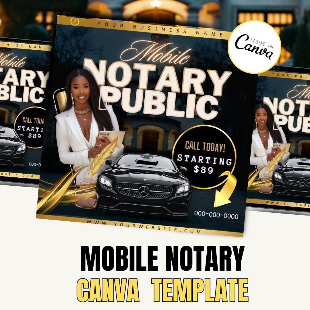 Notary Public Canva Template /mobile Service Flyer / Ig Canva Editable ...