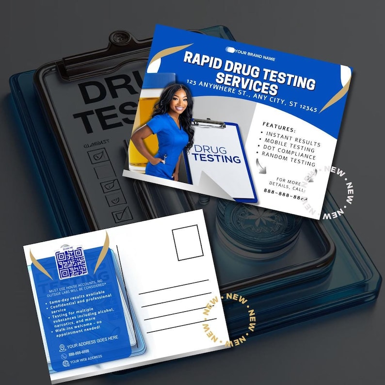 Drug Testing Postcard Service Flyer / DIY Medical Mobile Lab Service ...